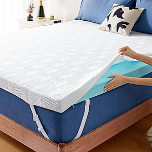 Dreamsmith 3 Inch Gel Memory Foam Mattress Topper Twin Size, Breathable Pressure Relief Mattress Topper, Washable Cover with Elastic Straps & Non-Slip Bottom, CertiPUR-US Certified, Cooling