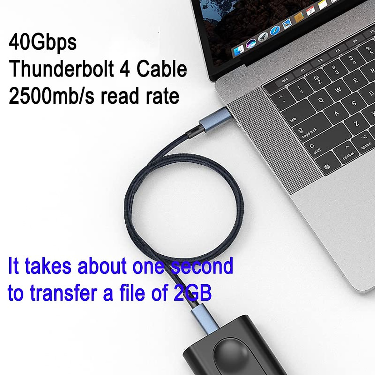 Zingther Full-Featured USB C Cable for Video, Data and 240W Fast Charging, 40Gbps Super Speed USB4.0 Cord and 8K 60Hz Monitor Link, Compatible with All Thunderbolt 3 and 4 - Silver/Black, 1m/3.3ft