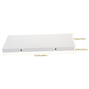 HOMOCONO Wall Bracket Kitchen Storage Shelf Toiletries Floating Rack Entrance Key Bowl Office Shelves Norse Decor Wall Mounted Bookshelf Wall Mount Shelf Office Hanging Shelves White Wood