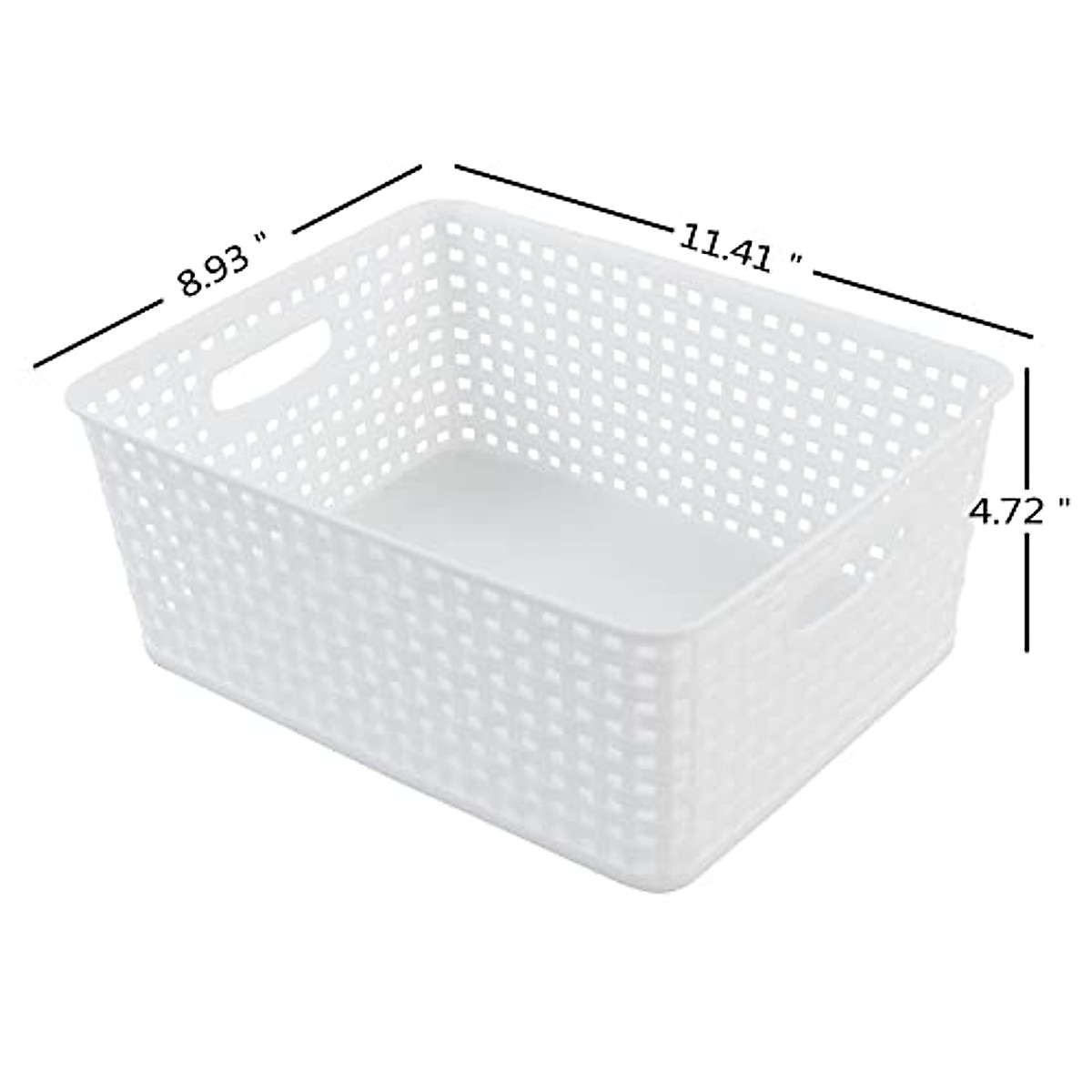 Idomy 4-Pack Plastic Storage Baskets, White