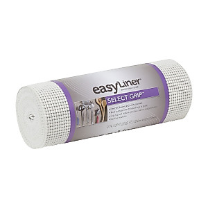 Duck Brand Clear Classic Easy Liner Shelf Liner, Non-Adhesive, Clear, 12 Inches x 20 Feet & Shelf Liner Select Grip EasyLiner, 12-inch x 20 Feet, White