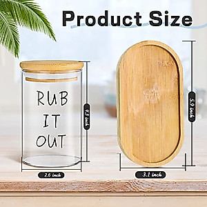 6 Pieces Apothecary Jars with Lids Cotton Swab Holder Bathroom Decor Glass Jars with Bamboo Tray for Cotton Ball Holder Bamboo Vanity Tray Bathroom Canisters for Bathroom Storage Organizer