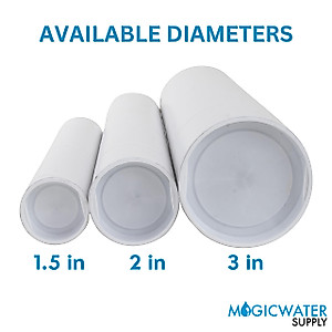 MagicWater Supply Mailing Tube - 1.5 in x 9 in - White - 12 Pack - for Shipping and Storage of Posters, Arts, Crafts, and Documents
