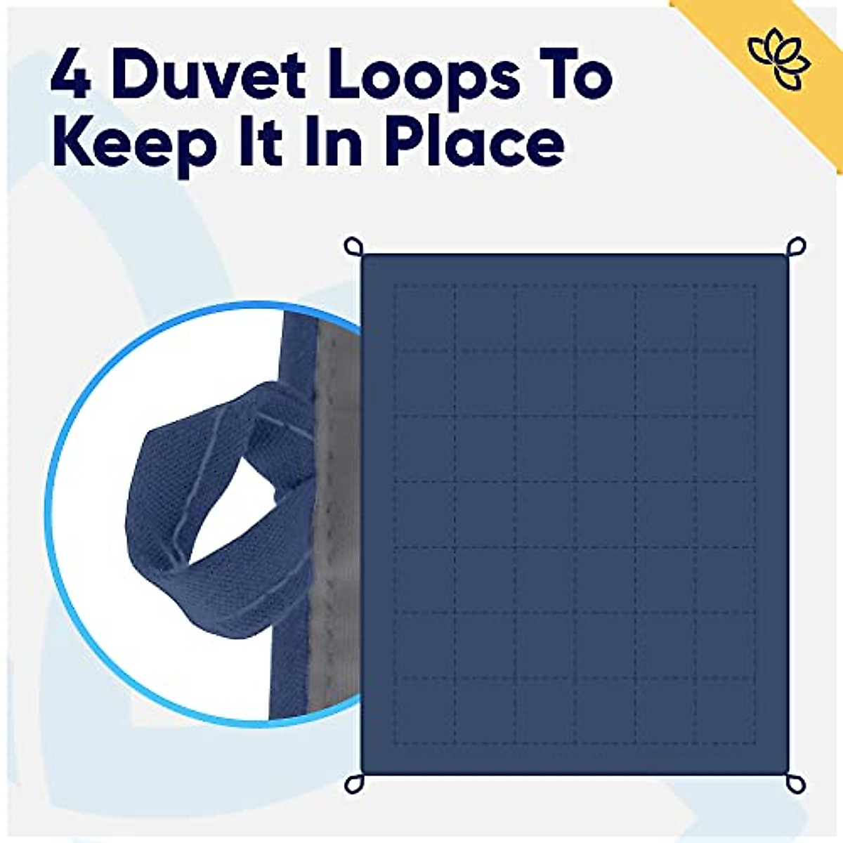 Equinox International, Two Way Cotton All-Season Navy Blue/Charcoal Grey Quilted Comforter - Goose Down Alternative - Reversible Duvet Insert Set - Microfiber Fill (350 GSM) (Queen 88 x 88 Inches)