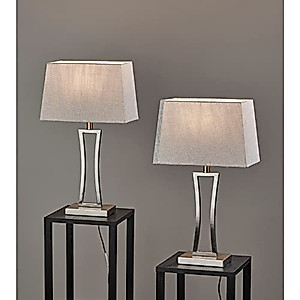 Adesso SL1151-22 Camila Table Lamp (Set of 2), 24.25in, 100W Type - A Bulb (Not Included), Brushed Steel, 2 Lamp Set