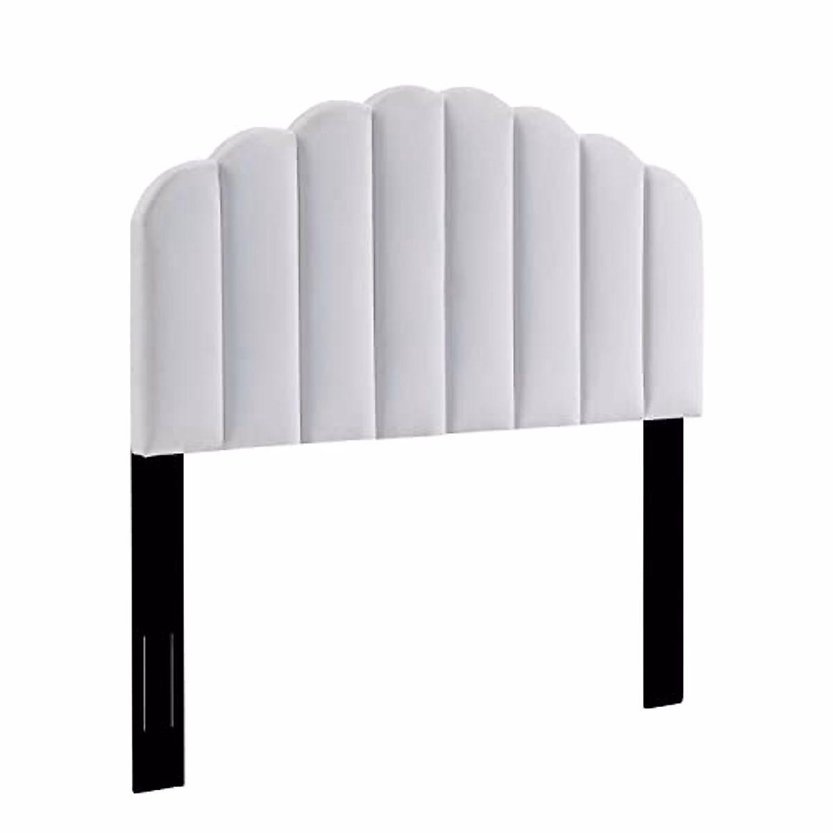 Modway Veronique Channel Tufted Performance Velvet Upholstered California King Headboard in White, King King