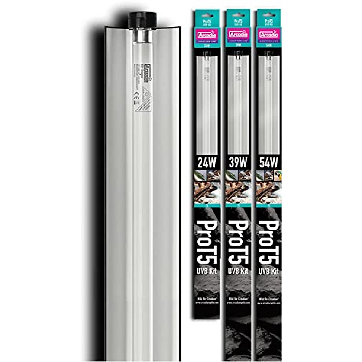 ProT5 UVB Lighting Kit - Includes T5 Light Fixture & UVB Bulb (6%, 12%, 14%) - Includes Attached DBDPet Pro-Tip Guide (36" (34" T5 Bulb), 6% UVB Output (Tropical))