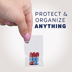 CLEAR PLASTIC REUSABLE ZIP BAGS - Bulk GPI Case Of 1000 1.5" x 2" 2 mil Thick Strong & Durable Poly Baggies With Resealable Zip Top Lock For Travel, Storage, Packaging & Shipping.