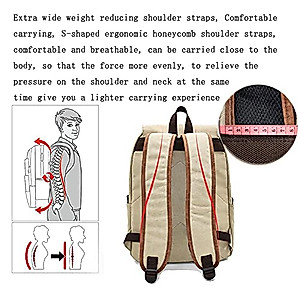 XUESUO Anime Backpack, Laptop Bags, Canvas Large-Capacity Travel Bags, Beige, One Size