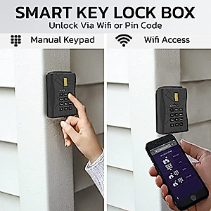 NU-SET Eyecon WiFi-Enabled Smart Lock Box Key Sharing for Home, Commercial Use, Real Estate, or Vacation Rental - Manage Access Remotely, Exclusive Feature Blockchain Secure Photo Key, 7080-3