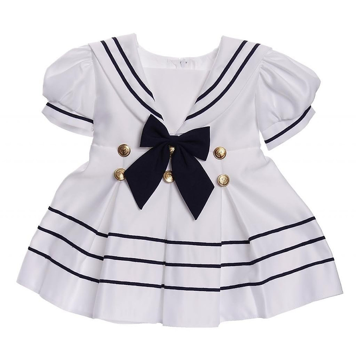iGirlDress Baby Toddler Girls Nautical Sailor Dress with Hat 18mos White