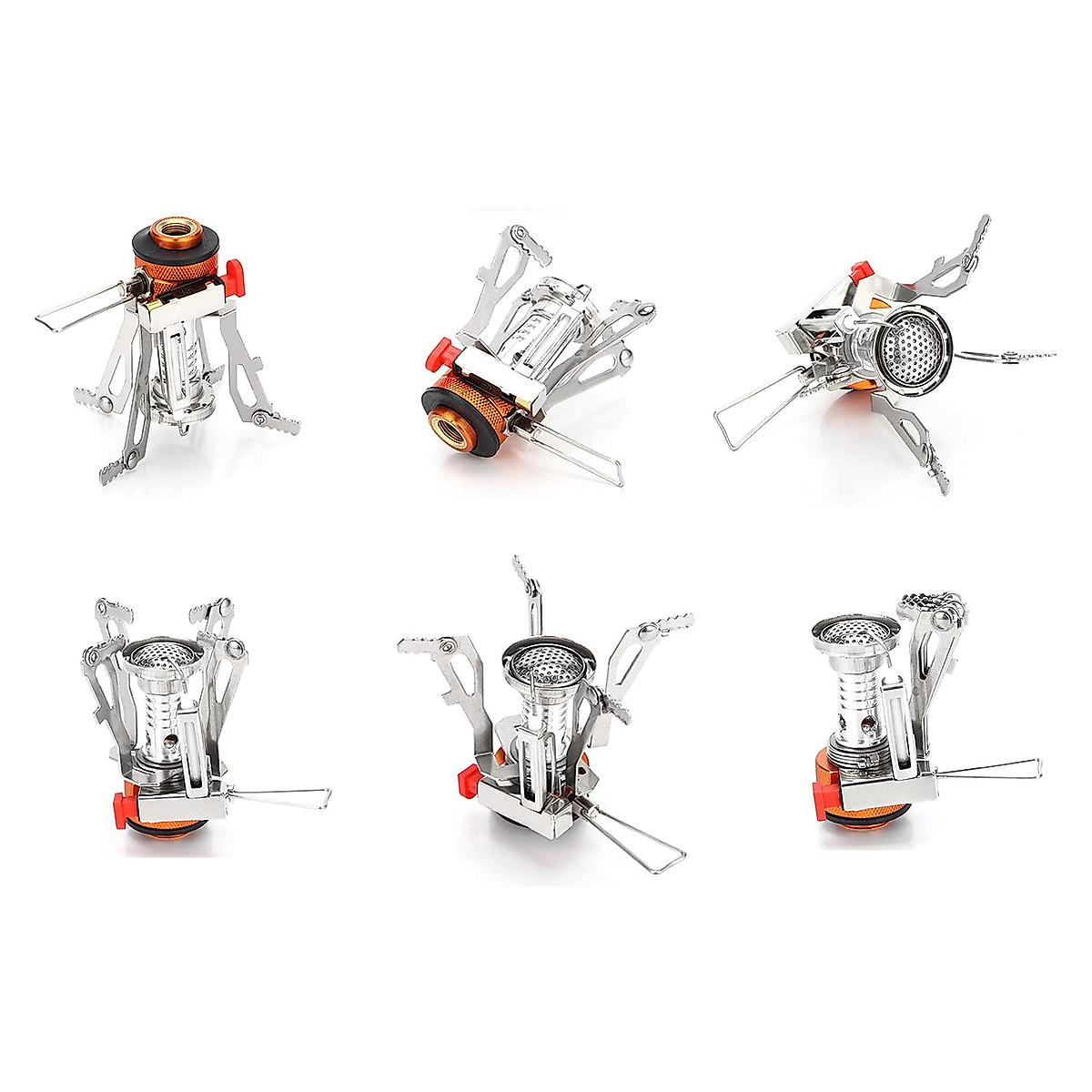 AOTU Portable Mini Camping Stoves Backpacking Stove with Piezo Ignition Miniature Portable Picnic Camping Stove for Outdoor Camping Hiking Cooking(0.25 lb Portable Ultralight Burner)