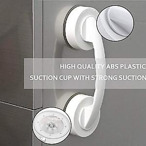 JanTeelGO Suction Grab Bar, Portable Suction Handle Bar Suction Grip Bar for Window Door Drawer Cabinet Mini Fridge Grab Puller (White)