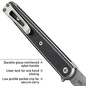 CRKT SEIS EDC Folding Pocket Knife: Gentleman's Knife, Everyday Carry, Liner Lock, Glass Reinforced Nylon Handle with Deep Carry Pocket Clip 7123