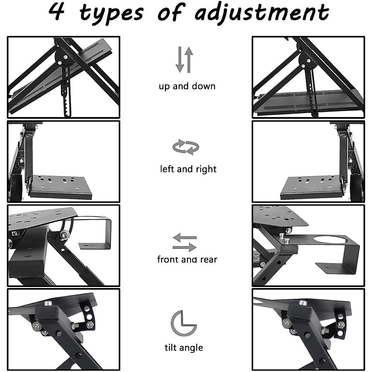 Supllueer Foldable Steering Wheel Stand Fit for Logitech Thrustmaster Fanatec G923 G25 G27 G29 G920 T248 T300RS T300 T500 X Shape Sim Racing Stand Racing Simulator, No Shifter Handbrake Wheel Pedal