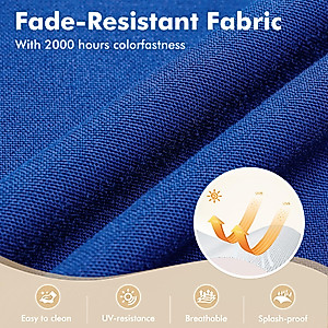 XIZZI Patio Furniture Set with Swivel Rocking Chairs,6 Pieces All Weather Wicker Outdoor Furniture with Sofa,High Back Patio Conversation Set for Balcony,Deck,and Backyard,Brown Rattan Navy Blue