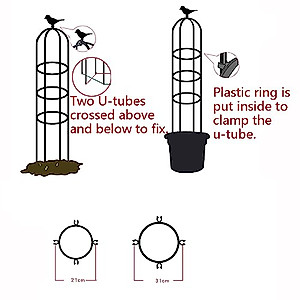 Garden Trellis for Climbing Plants Outdoor, Tall Rustproof Plant Trellis, for Potted Plants/Vine/Rose/Clematis,Garden Obelisk Trellis (Size : 120CM)