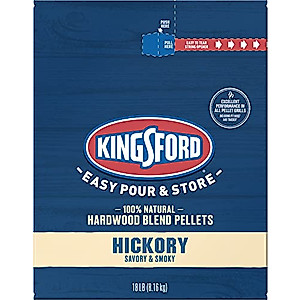 Kingsford 100% Natural Hickory Hardwood Blend Pellets - for All BBQ Grills & Smokers, 18 lbs