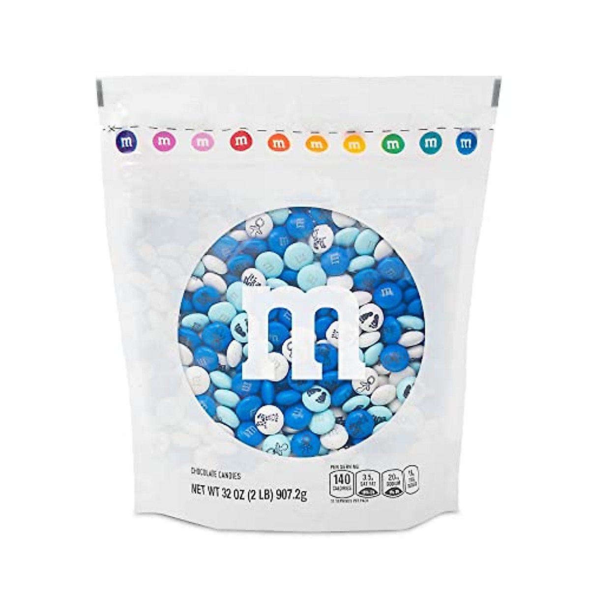 M&M'S Milk Chocolate Pre-Printed Baby Boy Candy, 2lb of Bulk for Baby Shower, Gender Reveal Ideas and New Baby Party Favors