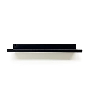 Mitus Floating Shelf Wall Mounted - Modern Industrial Metal Channel Ledge Black, 24 inch