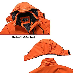 SUOKENI Men's Waterproof Ski Jacket Warm Winter Snow Coat Hooded Raincoat X-Large