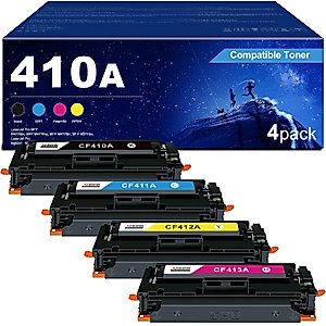 Ankink Compatible Toner Cartridge Replacement for HP 410A for Color Laserjet Pro MFP M477fnw,M477fdw,M452dn,Color Laserjet Pro M477 M452 Series,CF410A,4 Pack