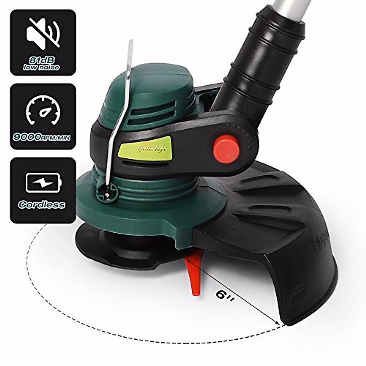 TRY & DO Cordless String Trimmer/Edger, 10” Electric Garden Weed Eater with 20V/2.0 AH Battery and Charger, Lightweight,70min Max Runtime,Battery Powered, for Cutting Grass