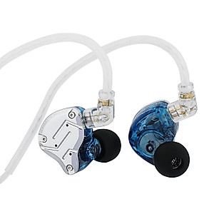 Linsoul KZ ZS10 Pro, 4BA+1DD 5 Driver in Ear Monitor, HiFi Wired Earbuds, Gaming Earbuds, Hybrid IEM Earphones with Stainless Steel Faceplate, Detachable Cable for Musician(Without Mic, Blue)