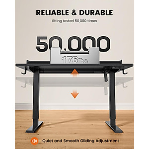 Ergear Electric Standing Desk Adjustable Height with 2 Drawers, 55 x 28 Inches Sit Stand Up Desk with Storage Shelf, 3 Memory Presets, for Home Office