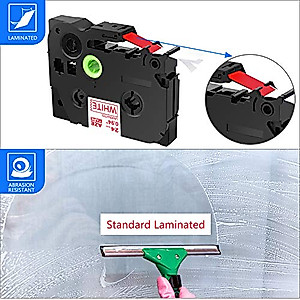 GREENCYCLE Compatible for Brother TZe-252 TZe252 Label Tape 24mm 0.94 Inch 1" Red on White Laminated Label Cartridge for PT2730 PT9600 PTD600VP PTD800W, PTH500LI PTP700 PTP710BT PTP750, 10 Pack