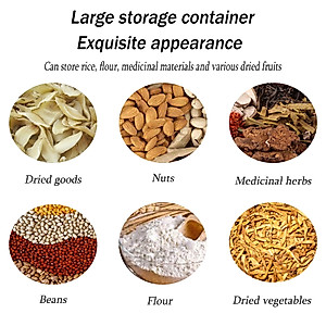 Yidlkecqey Rice Dispenser，Household Large Capacity Ceramic Rice Bucket ，Ceramic Decorative Jar，Chinese Sealed Rice Container，Sealed Rice Storage Jar Suitable for Cereal, Flour, Sugar, Coffee, Rice(