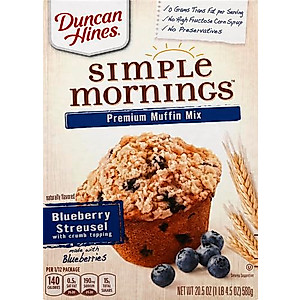 Duncan Hines Simple Mornings Blueberry Streusel Premium Muffin Mix, 20.5 oz