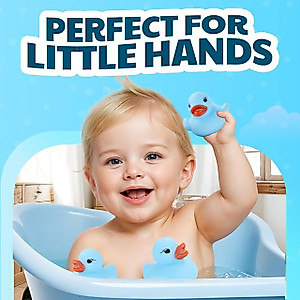 36 Pieces Classic Rubber Duck Bath Toys - No Holes BPA Free Floating Duckies for Boys Baby Shower, Party Favors, Kids Gifts (Blue)