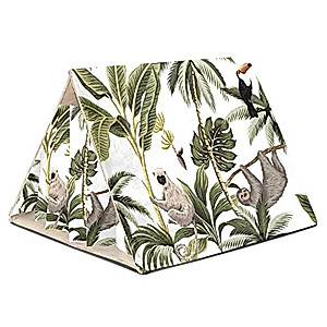 enheng Small Pet Hideout Toucan Sloth Palm Trees Hamster House Guinea Pig Playhouse for Dwarf Rabbits Hedgehogs Chinchillas