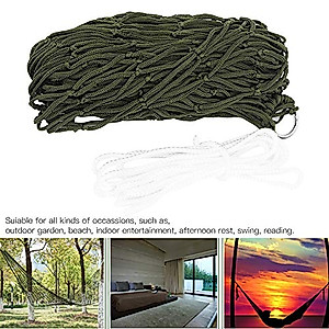 JINYI Hammock, Thicken Nylon Fabric Multi-Functional Hammock Outdoor Hammock Simple Nylon Net Hammock for Outdoor Garden