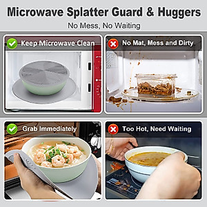 Silicone Baking Mat & Multi-purpose Microwave Mat, 3 in 1 KooMall Non Stick Reusable Cookie Sheet Liner, Half Sheet for Oven, Round Mat as Pot Holders Hot Pad Trivet, Heat Resistant, Food Grade, Grey