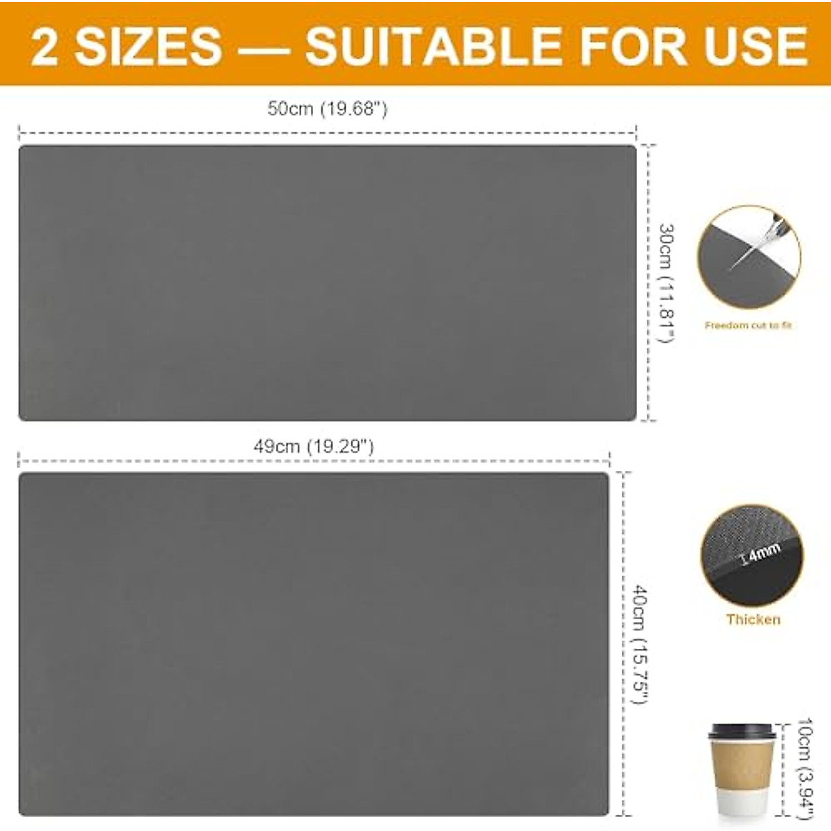 Dish Drying Mats for Kitchen Counter Coffee Mat Under Sink Mats for Kitchen Waterproof Dish Mat Drying Kitchen Mat Bar Mats for Countertop Coffee Bar Accessories (Deep Gray, 11.81"*15.75")