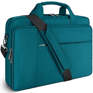 DOMISO 17.3 inch Laptop Bag Business Briefcase Water-resistant Notebook Messenger Shoulder Bag for 17.3" Macbook Pro 17/Dell/MSI GS73VR Stealth Pro/Lenovo IdeaPad/HP Envy,Turquoise