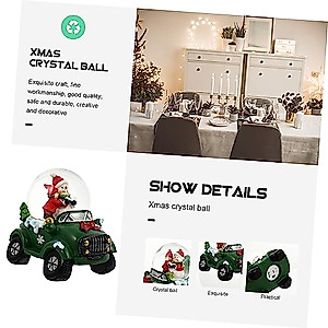 Abaodam Crystal Ball Car Santa Claus Snow Globe Model Truck Santa Ornament Santa Snow Globe LED Water Glittering Birthday Gift Xmas Craft Decor Desktop Decor Home Use Desktop Decor LED 1pc