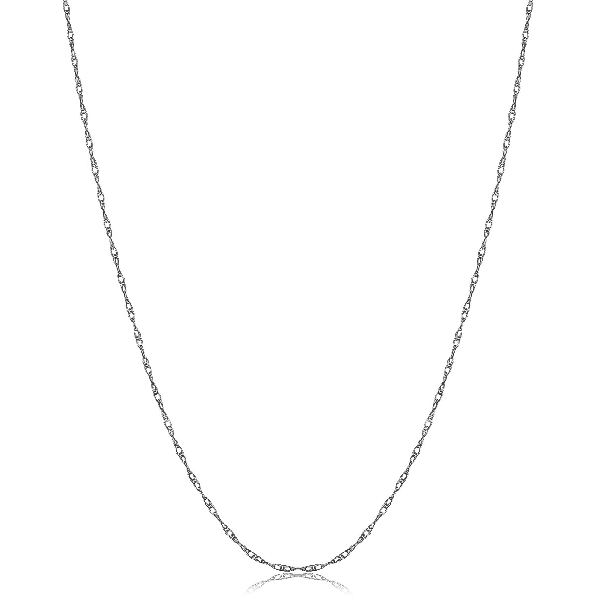 Kooljewelry 14k Yellow Gold Rope Chain Pendant Necklace (0.8 mm, 18 inch)