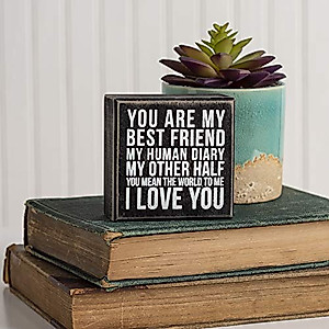 Primitives by Kathy 35169 Box Sign, 3.5" x 3.5", My Other Half , Black