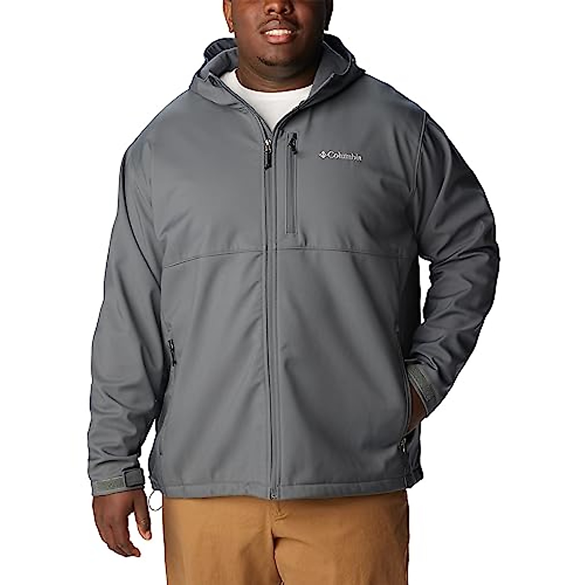 Columbia Men's Ascender Hooded Softshell Jacket, Graphite, Medium
