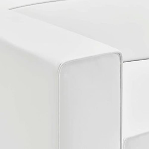 Modway Mingle Vegan Leather Sectional Sofa Right-Arm Chair, White