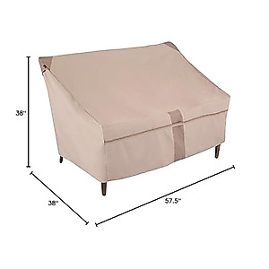 Modern Leisure Monterey Patio Loveseat Cover - Weather-Resistant Fabric - Outdoor Furniture Protection Perfect for Patio, Deck, and Porch - 57.5" L x 38" W x 38" H - Beige