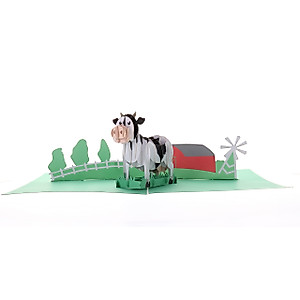 iGifts And Cards Awesome Dairy Cow 3D Pop Up Greeting Card - Retirement Thank You Card, Cute Farm Animal Themed Card, Housewarming Gift, Funny Happy Birthday Mom Card, Friendship Card