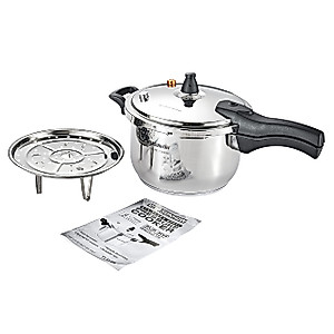 VITASUNHOW Stainless Steel Pressure Cooker with Steamer Basket, Faster Cooking and Safety Pressure Release (9-Liter)