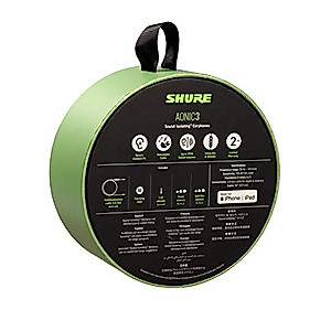 Shure AONIC 3 Wired Sound Isolating Earbuds, Clear Sound, Single Driver with BassPort, Secure in-Ear Fit, Detachable Cable, Durable Quality, Compatible with Apple & Android Devices - Black