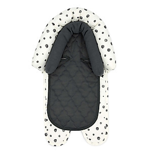 Travel Bug Baby & Toddler 2-in-1 Head Support Duo Head Support for Car Seats, Strollers & Bouncers (Grey/White)