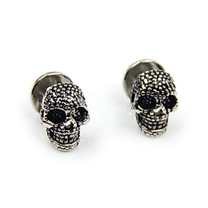 Black Skull Cufflinks and Dress Shirt Studs Set for Tuxedo Party Accessories Gift