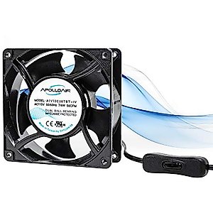 ApolloAir Wall Mount Small Window Exhaust Fan, Silent, Energy-Efficient Ventilation for Kitchens, Bathrooms, Bedrooms, Quiet Operation, 120V AC 120mm x 38mm 4 inch